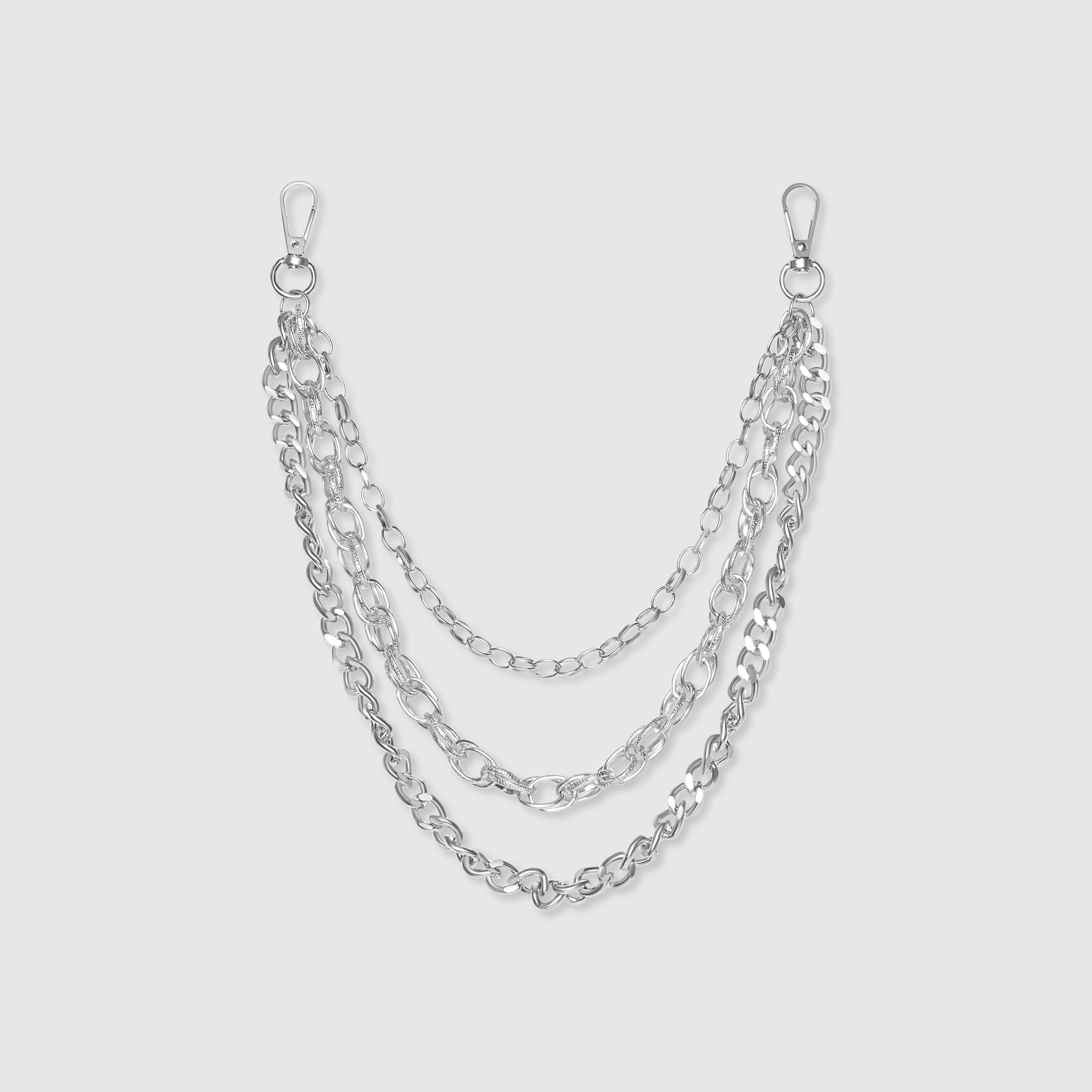 Silver Layered Chain Necklace – Amicci